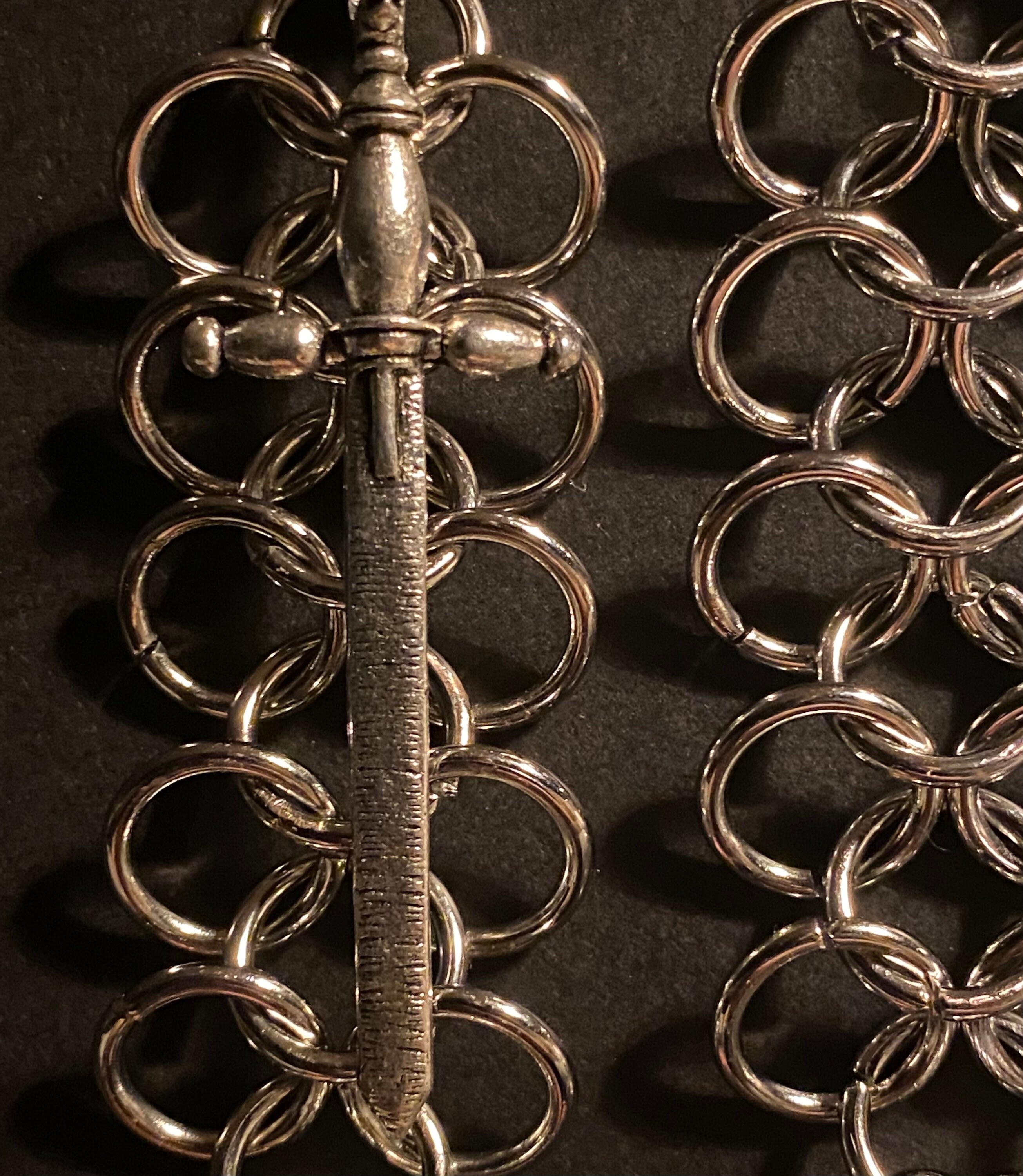 Medieval Heavy Metal Chainmail and Sword Earrings - Etsy