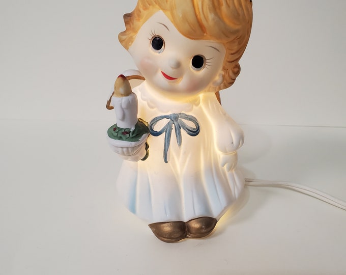 Vintage Porcelain Angel Night Light - Etsy