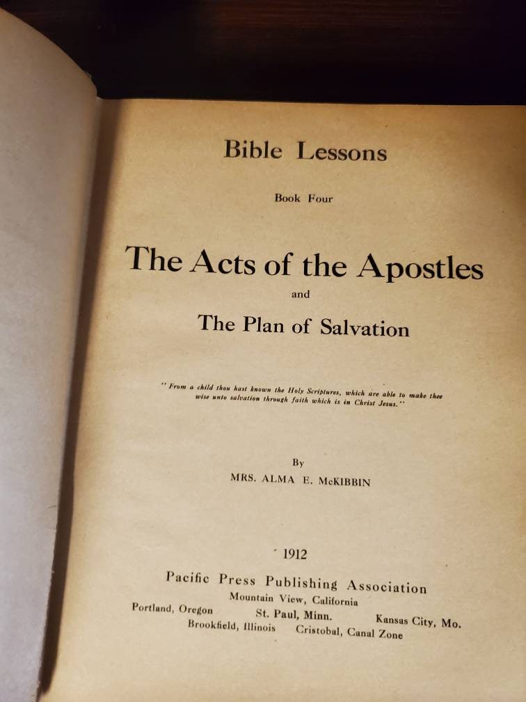 Bible Lessons Book 4, 1912 First Edition by Mrs. Alma E. Mckibbin - Etsy