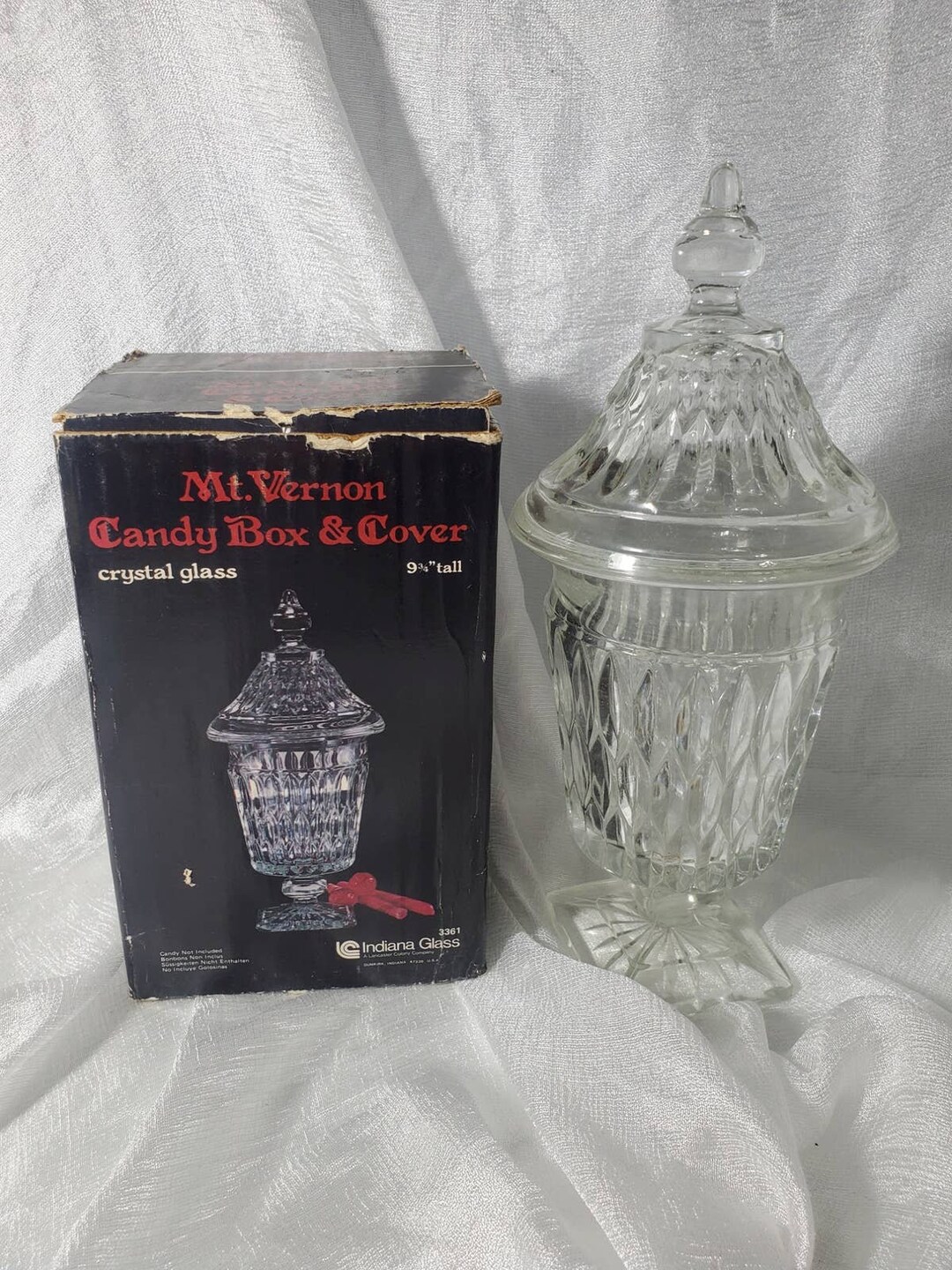 IOB Indiana Glass Crystal Candu Box and Cover, Vintage - Etsy