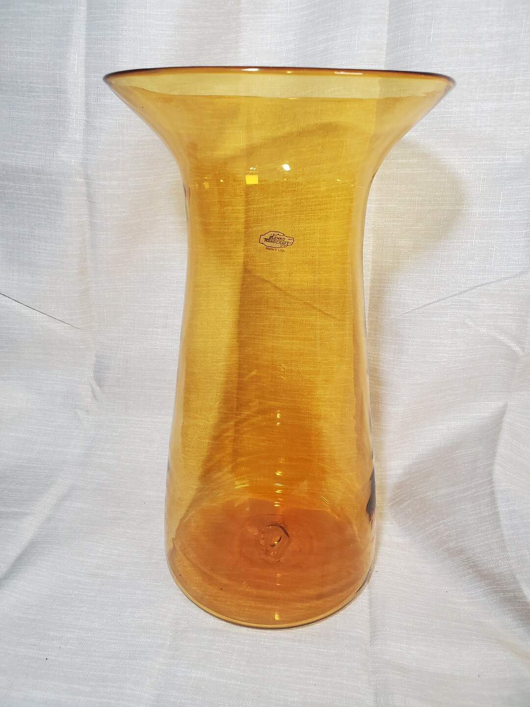 Blenko Honey, Amber Unique Floor Vase - Etsy