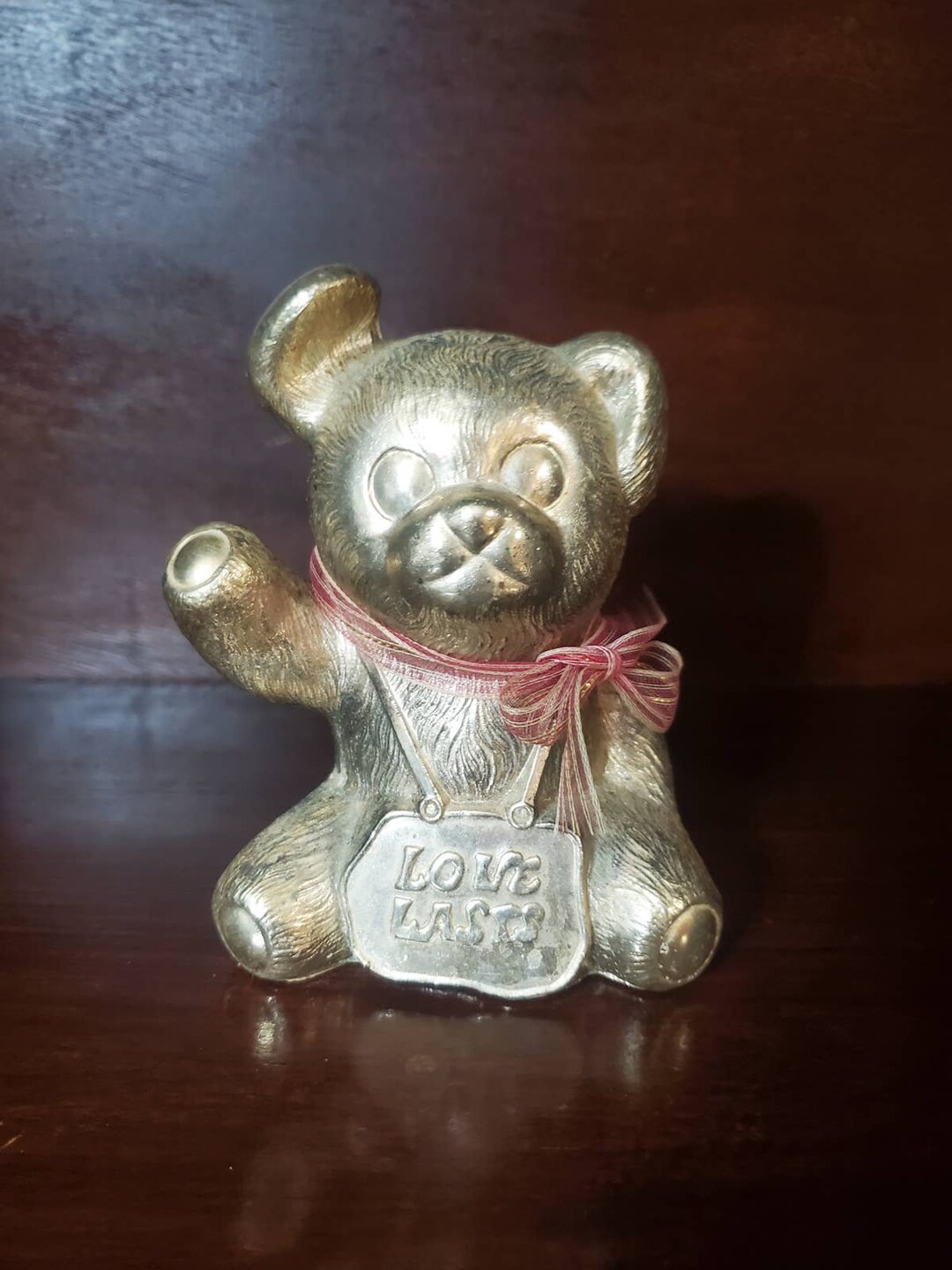 Small Metal Vintage Bear Coin Bank, Says Love Lasts - Etsy