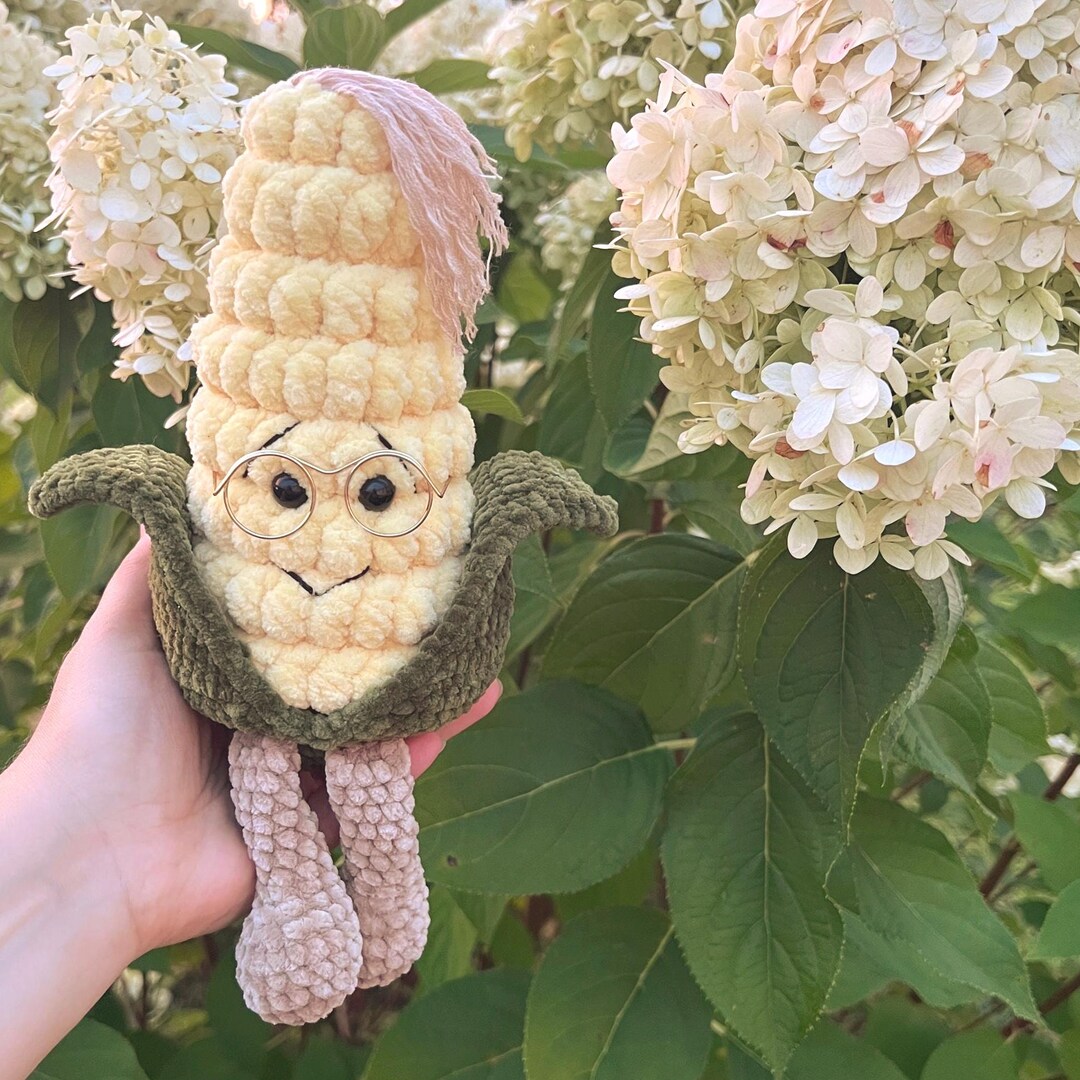 Plush Yellow Corn Cob Soft Doll, Crochet Amigurumi Vegetable ...