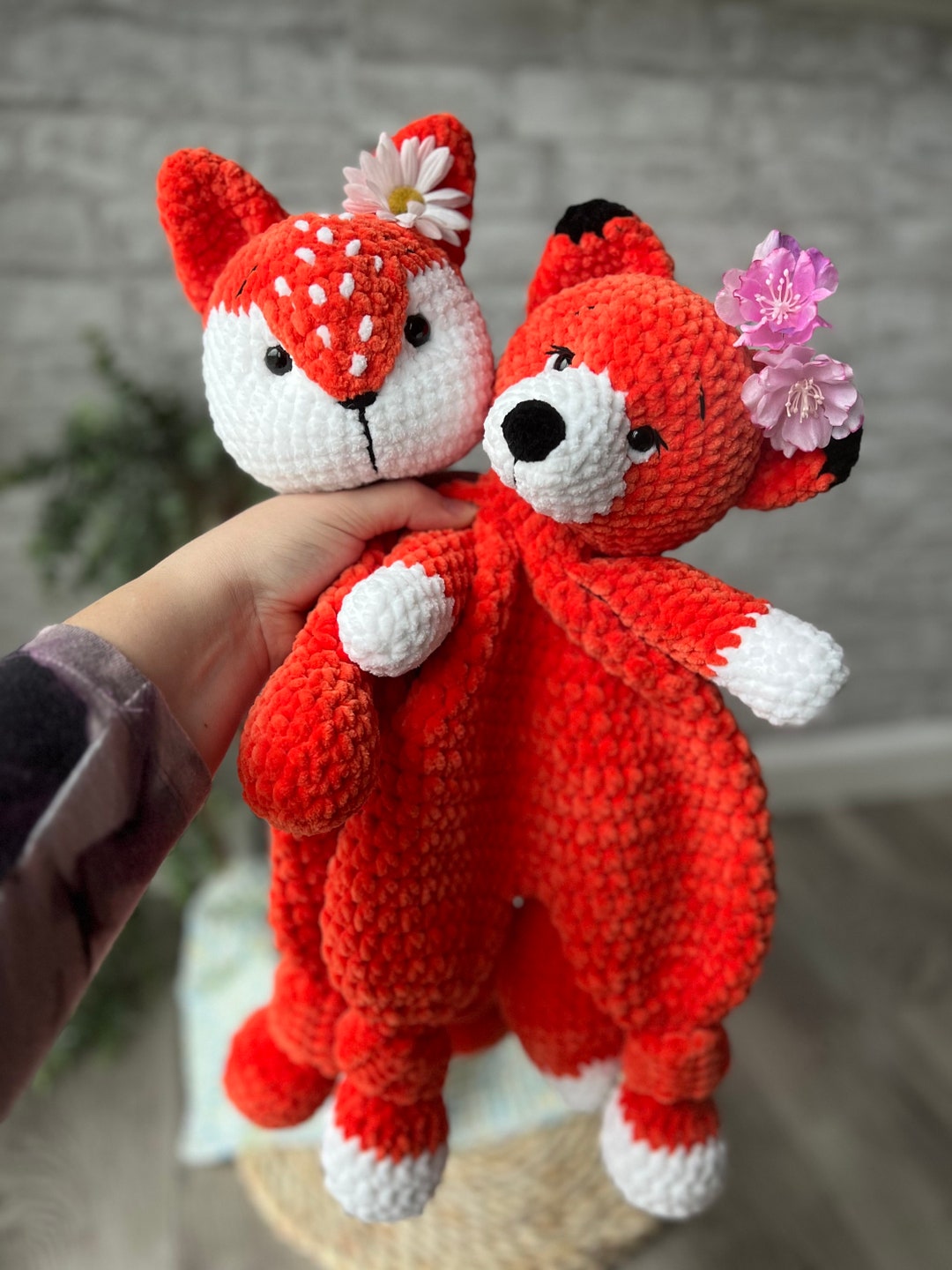 Baby Fox Lovey, Bright Orange Fox Cub Security Blanket Cuddle Buddy ...