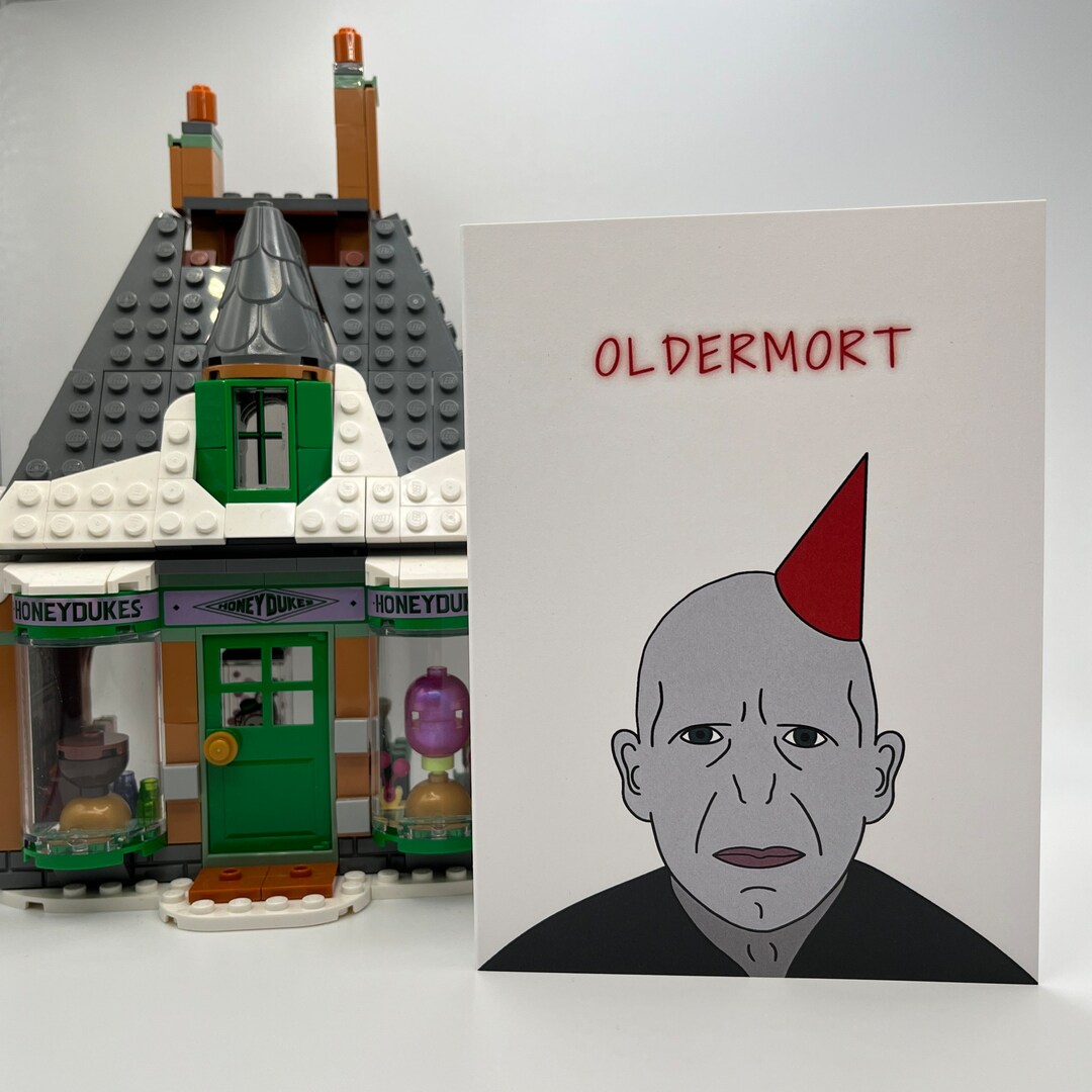 Oldermort Birthday Card Handmade Eco Friendly Greeting Card Cute Funny ...