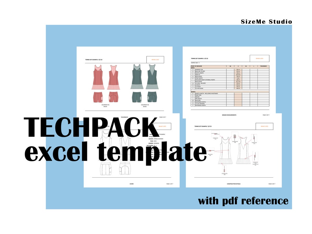 Fashion Tech Pack Excel Template - A4 and Letter Format - Etsy