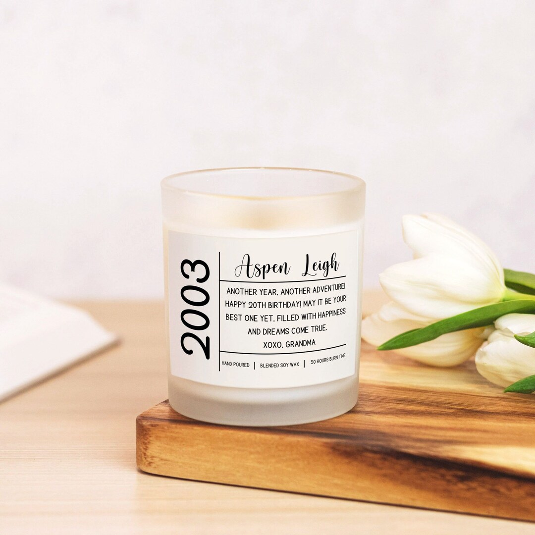20th Birthday Candle Gift Soy Candle for 20 Year Old Birthday Gift Idea ...