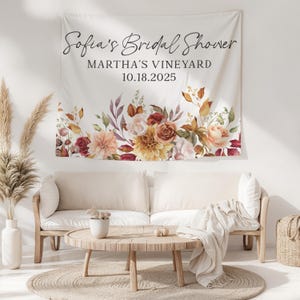 Personalized Fall Bridal Shower Banner, Custom Wedding Shower Banner ...