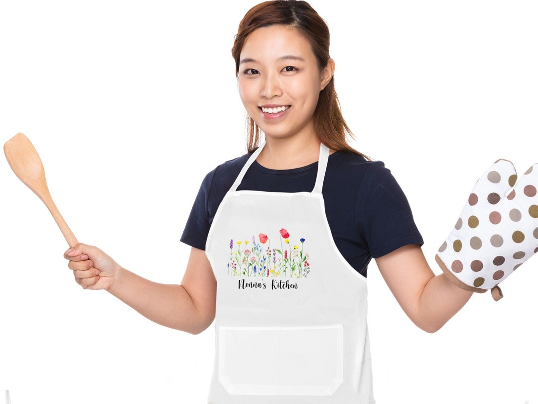 Custom Apron for Nonna, Personalized Aprons Gift for Grandma's Birthday ...