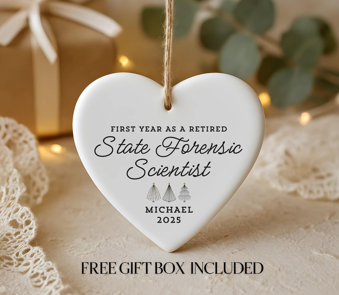 Retired State Forensic Scientist Heart Ornament, Custom Personalized ...