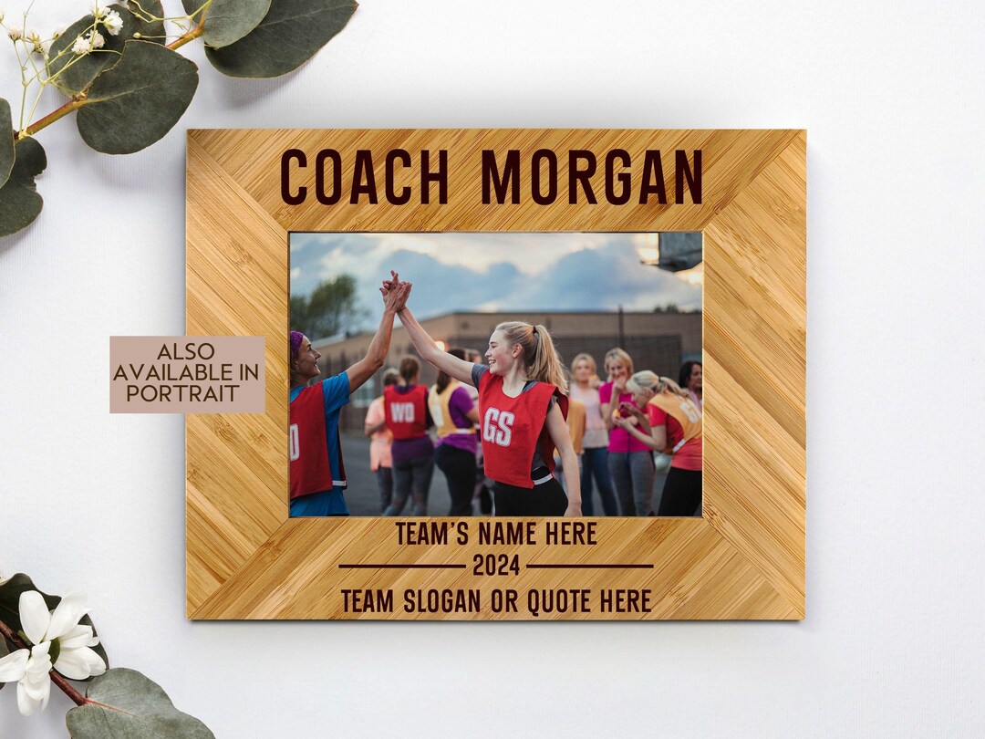 Netball Coach Gift From Team, Coach Picture Frame, Thank You ...