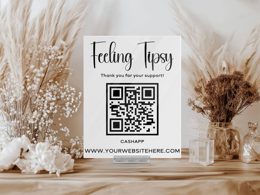 Tips QR Code Sign, Scan to Tip Sign, Custom Acrylic QR Code Business ...