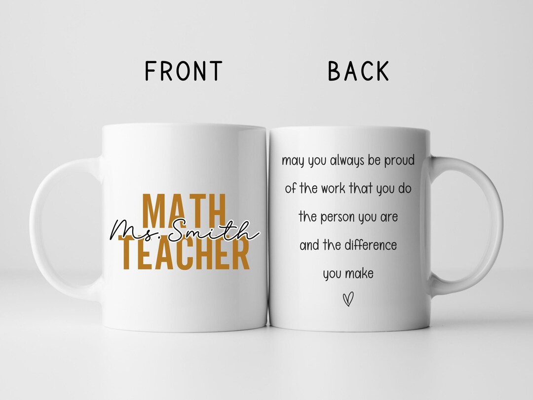 Personalized Math Teacher Mug Custom Math Teacher Coffee Cup Gift Idea ...