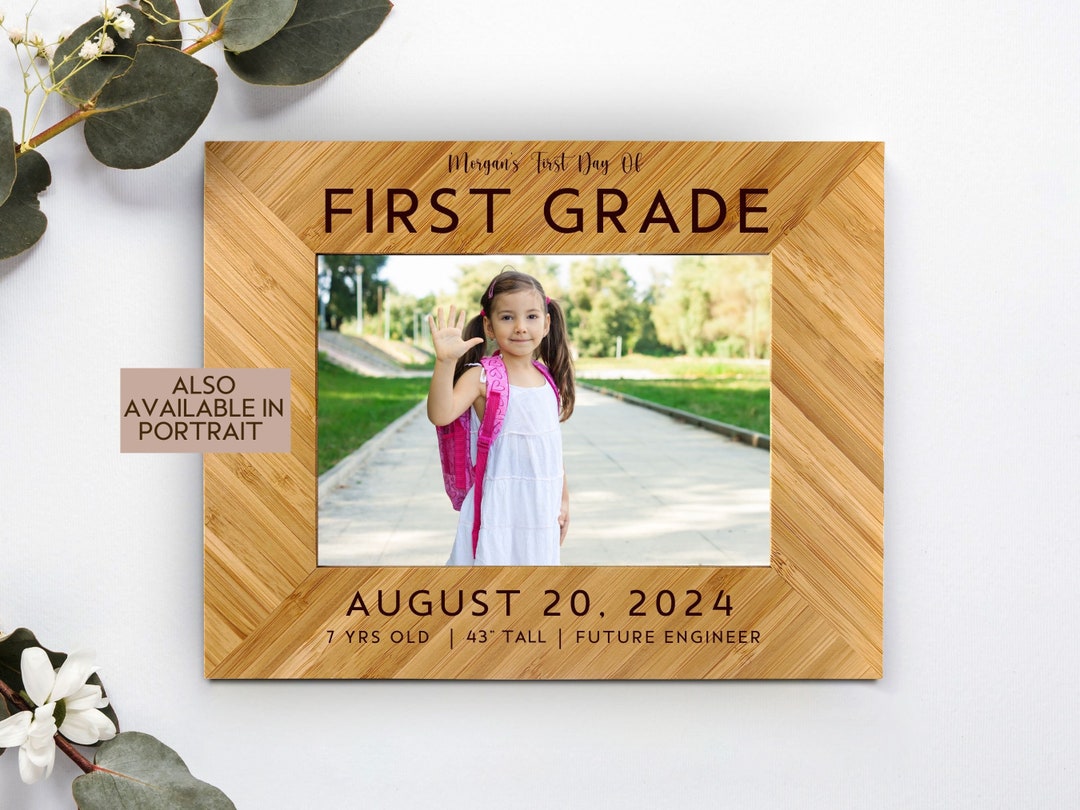 Personalized First Day of First 1st Grade Keepsake Gift, Fits 5x7 Photo ...