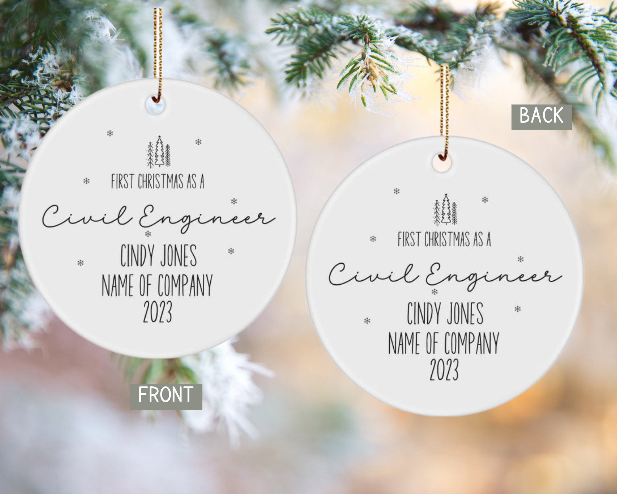 Civil Engineer Ornament, Civil Engineer Gift, Civil Engineer Christmas ...