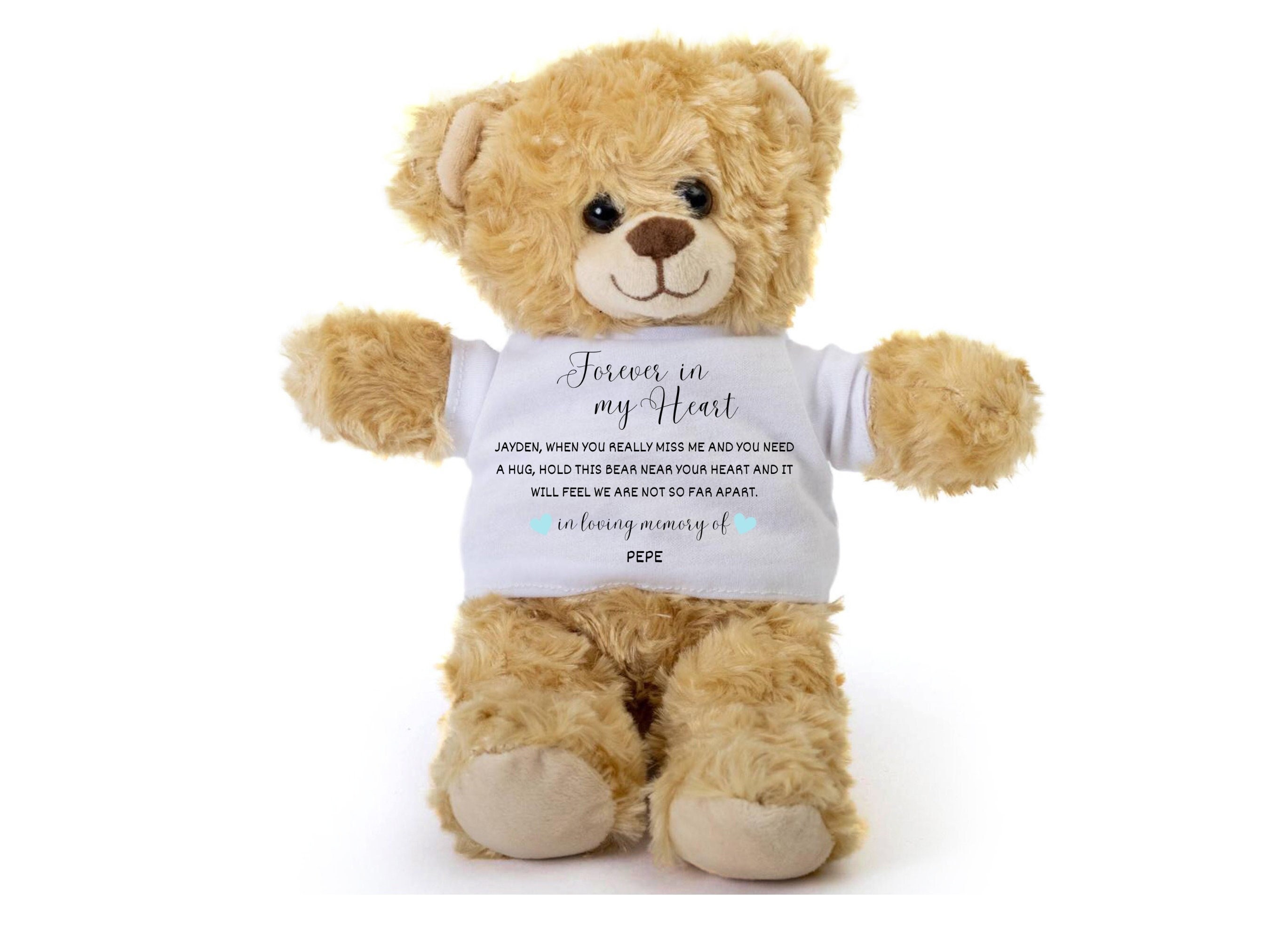 Memory Bear, Pepe Teddy Bear, Memorial Bear for Kids, Sympathy Bear ...