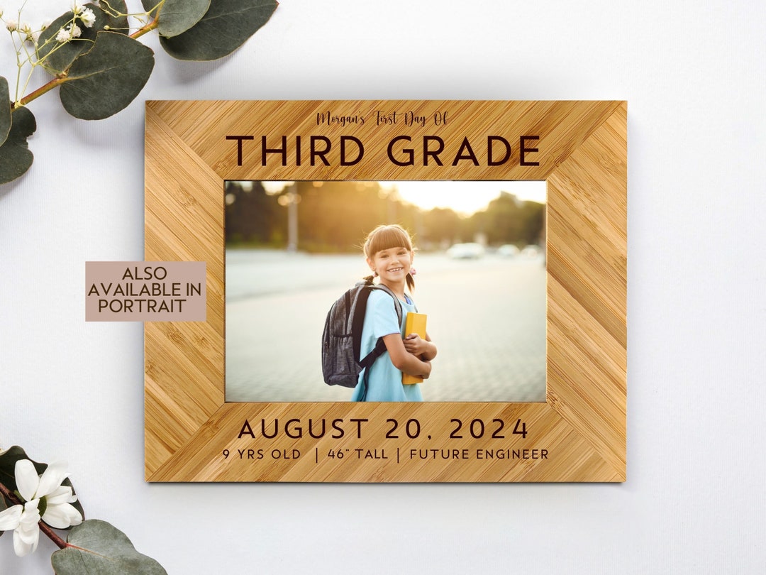 Personalized First Day of Third 3rd Grade Keepsake Gift, Fits 5x7 Photo ...