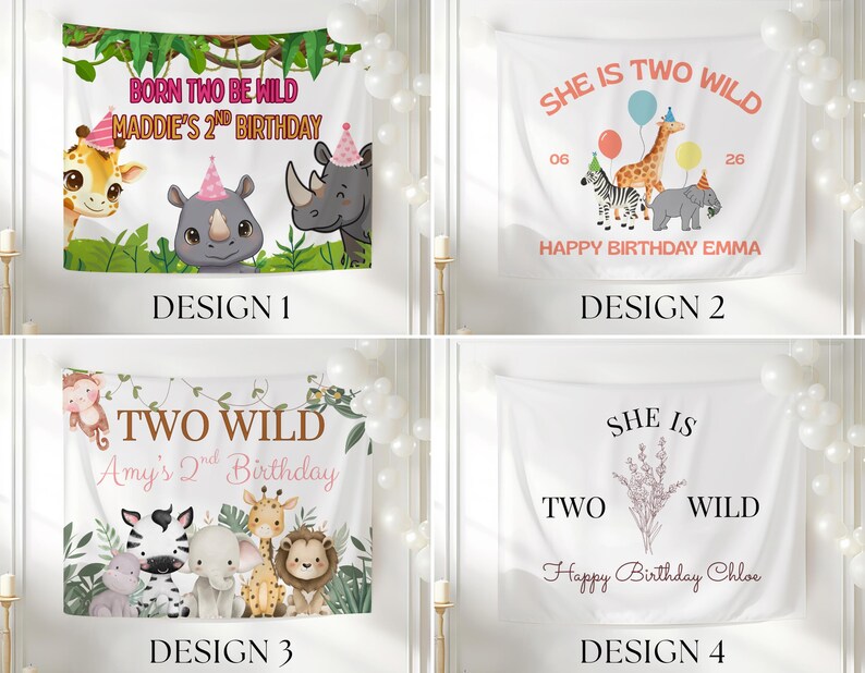Safari 2nd Birthday Banner, She is Two Wild Theme Decoration, Party ...