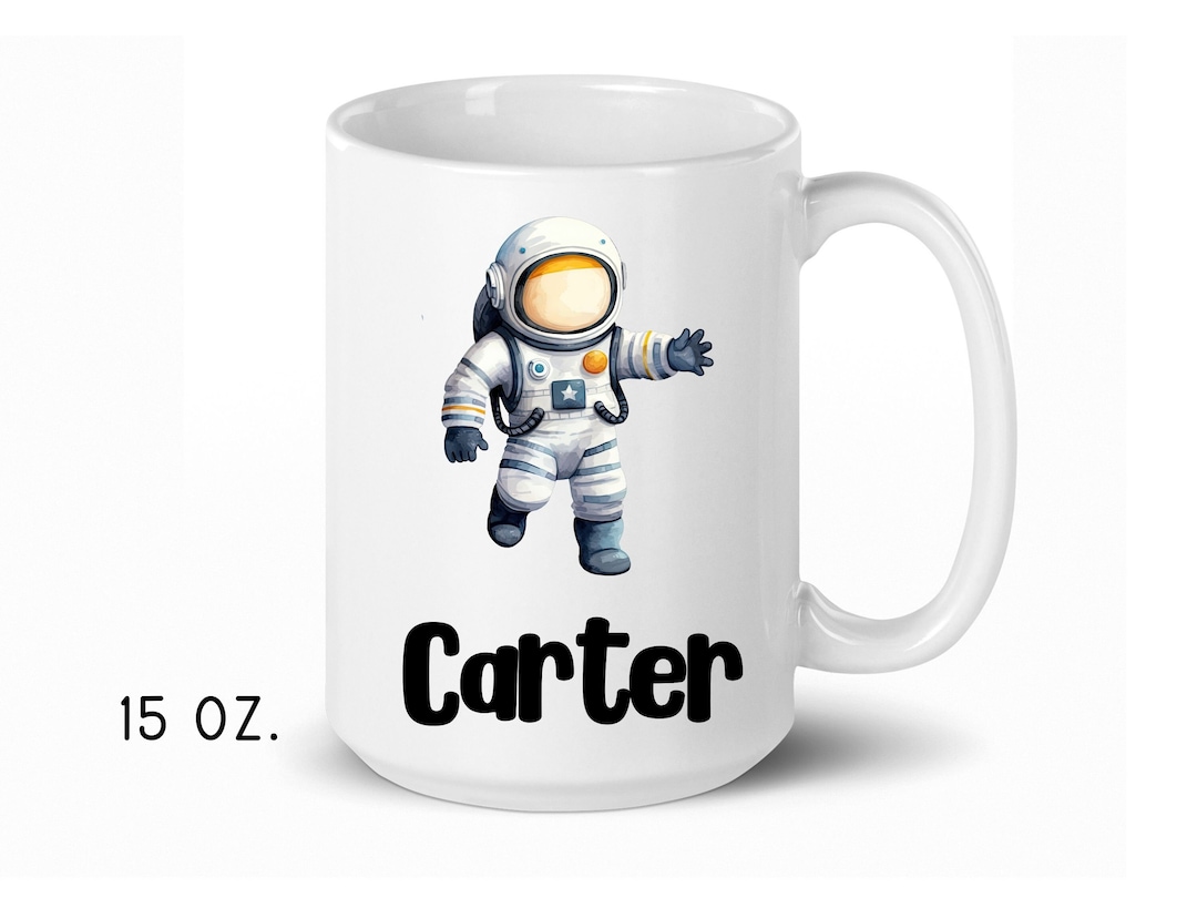 Outer Space Mug for Kids, Astronaut Mug, Rocket Ship Mug, Space Themed ...