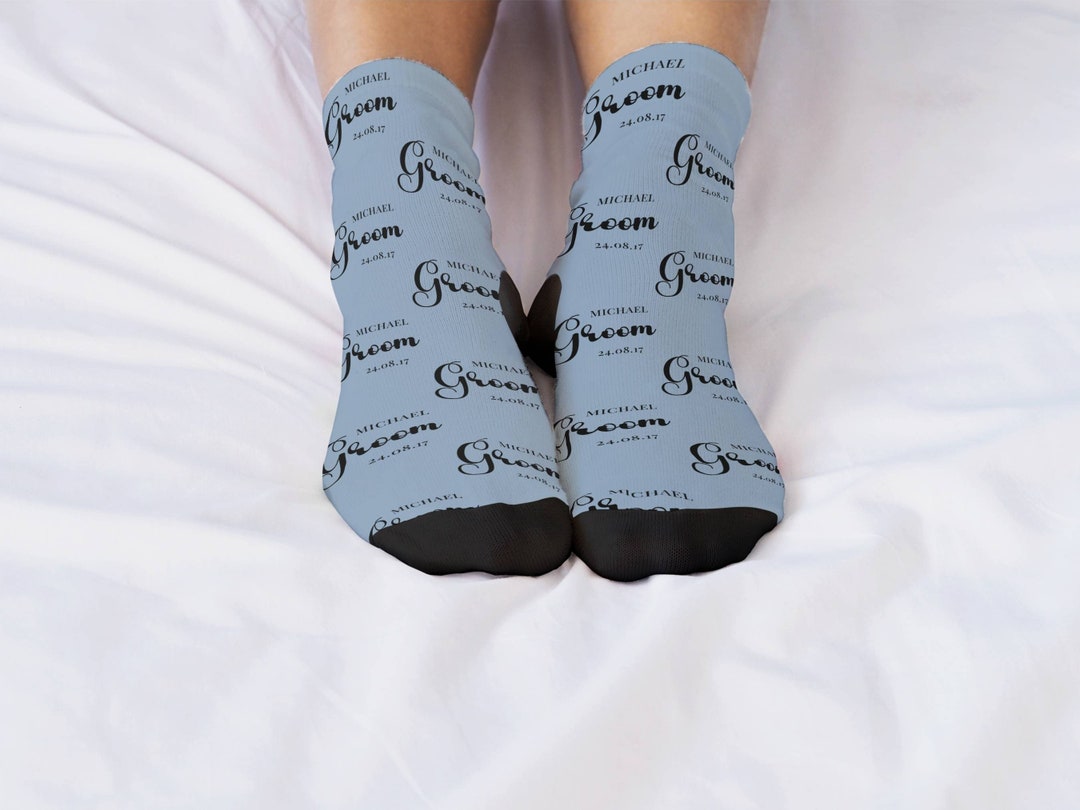 Custom Groom Socks Gift, Personalized Men's Wedding Socks, Customized ...