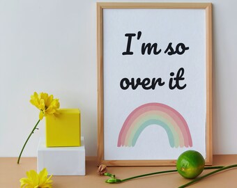 Rainbow so Over It - Etsy