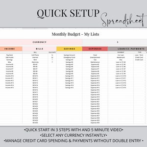 Credit Card Monthly Budget Large Print Spreadsheet Template for Google ...