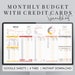 Credit Card Monthly Budget Spreadsheet for Google Sheets, Budget ...