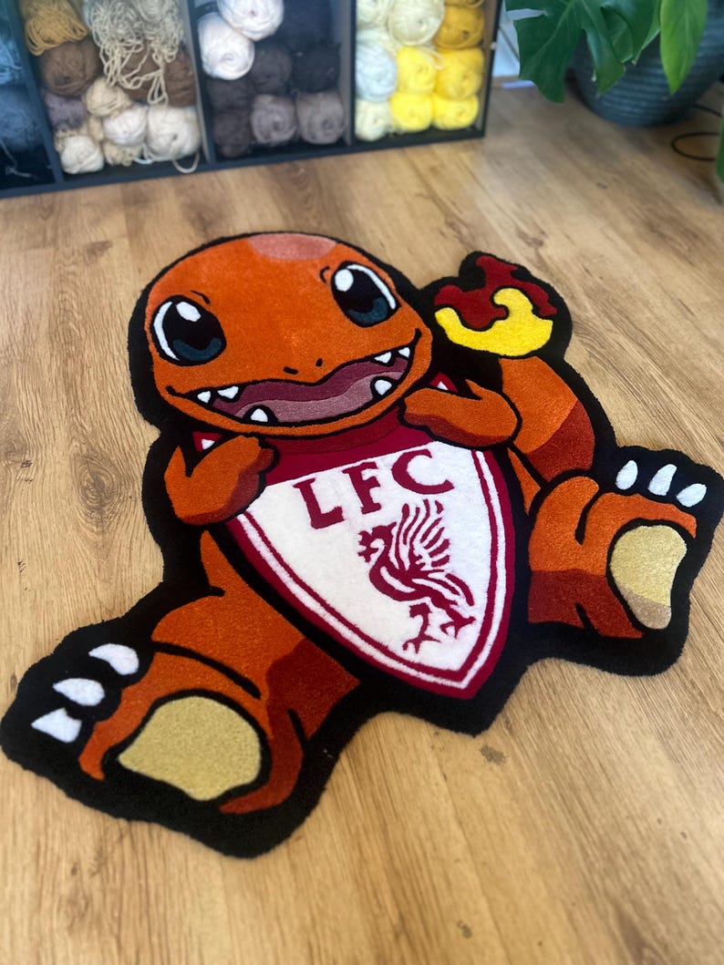 Liverpool Football Charmander Inspired Rug - Etsy