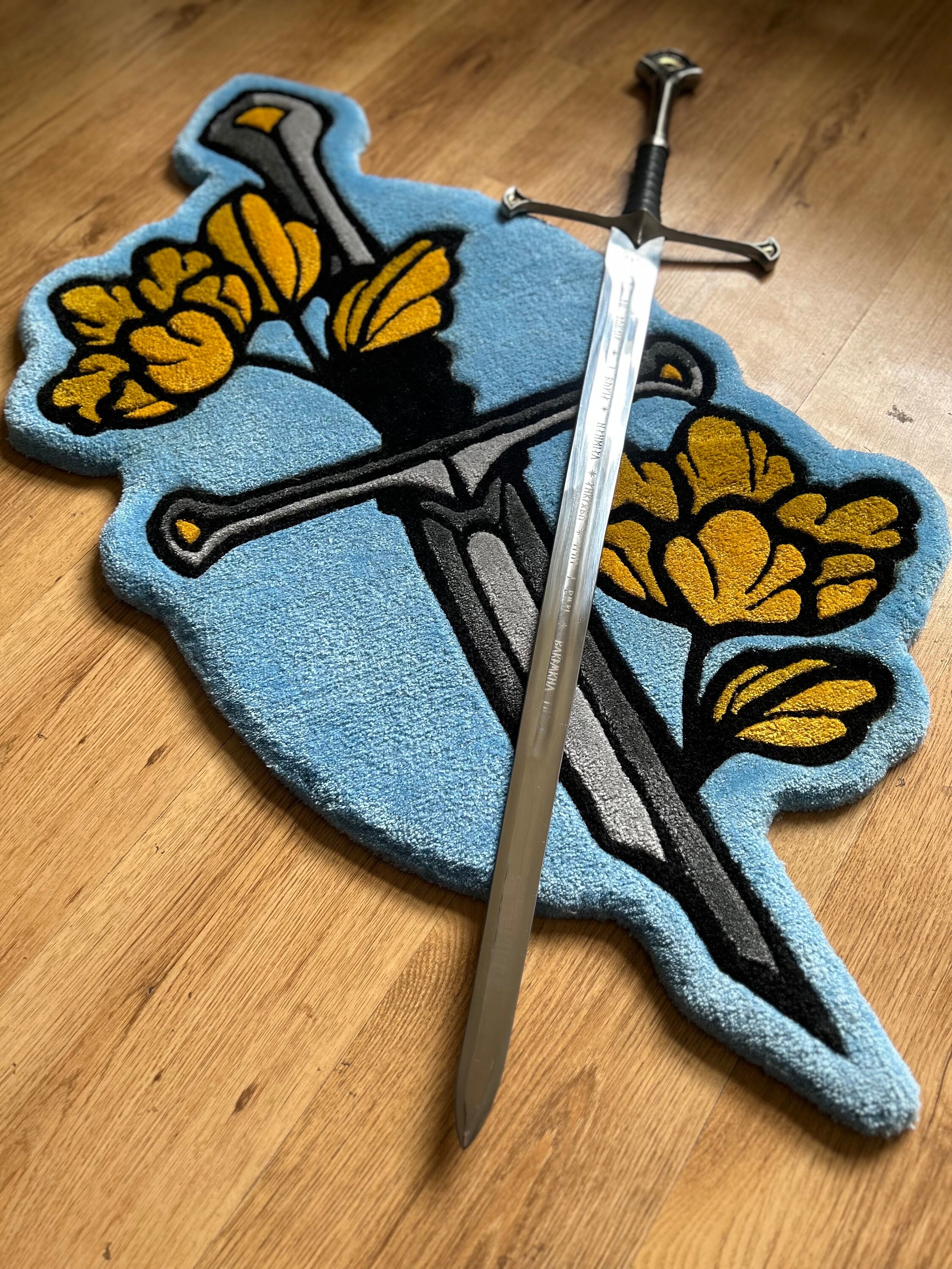 Anduril Shard of Narsil Lord of the Rings Inspired Handmade Rug - Etsy