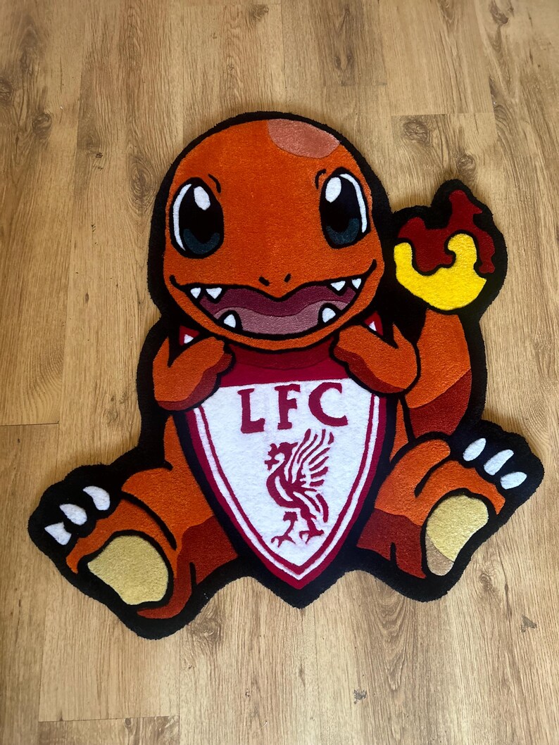 Liverpool Football Charmander Inspired Rug - Etsy