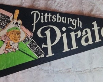 1950's Vintage Pittsburgh Pirates Black Baseball Mini Pennant 2.5x5.75 ...