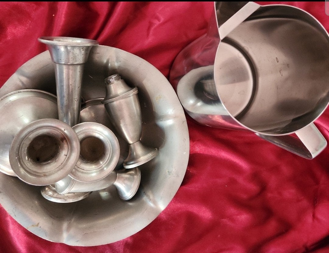 Set of Pewter Dinnerware - Etsy