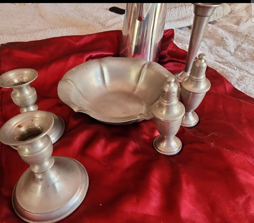 Set of Pewter Dinnerware - Etsy