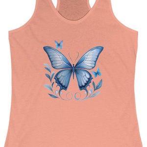 Blue Butterfly Bliss Racerback Tank Top Great Women's Butterfly Top ...