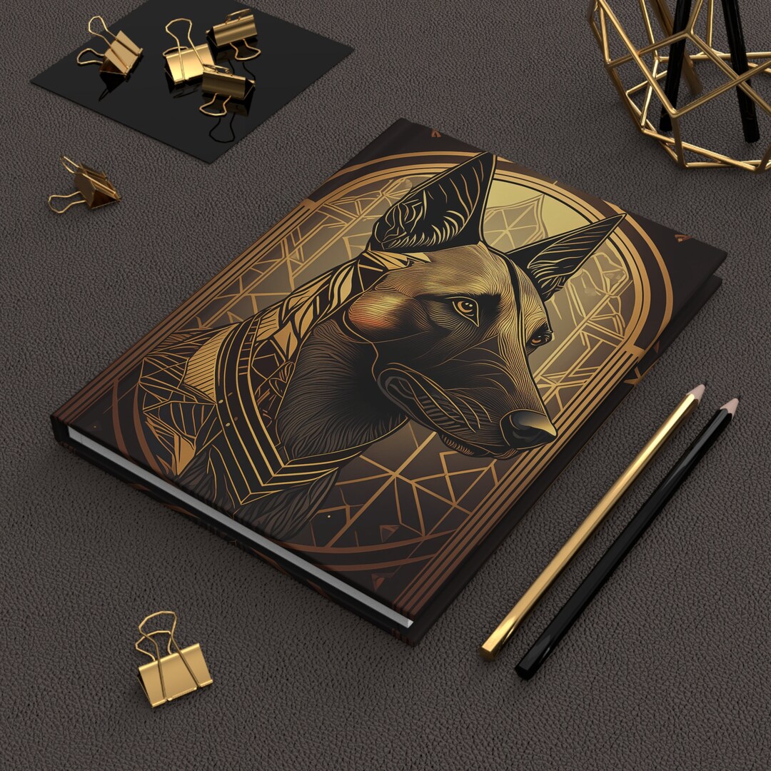 Regal Black and Gold Belgian Malinois Hardcover Journal Matte Belgian ...