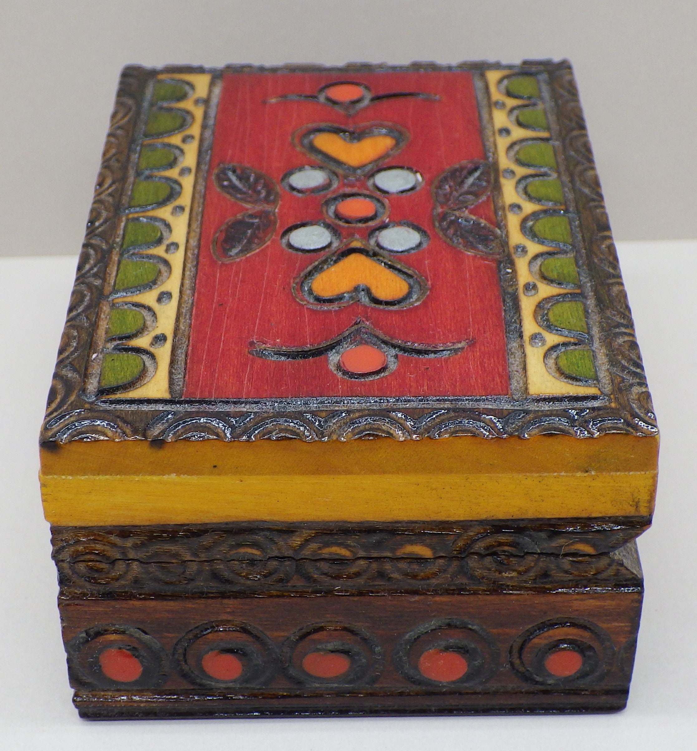 Vintage Hinged Hand Painted Trinket Box From Poland - Etsy