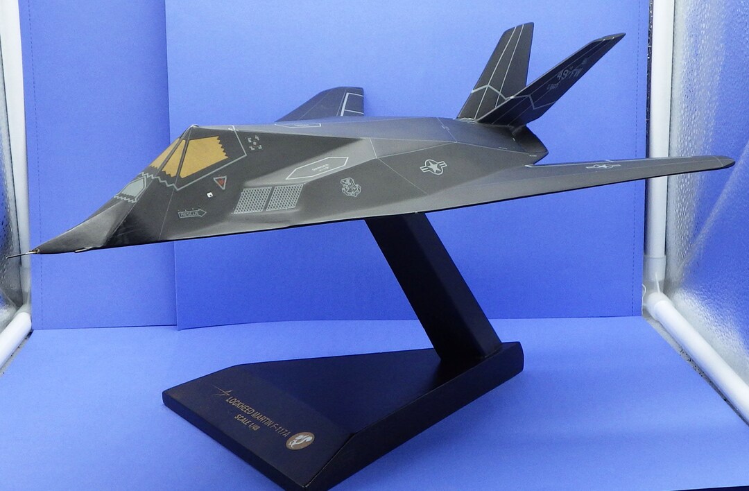 Vintage Lockheed Martin F-117A Wood Scale 1/48 Model With Famous Skunk ...