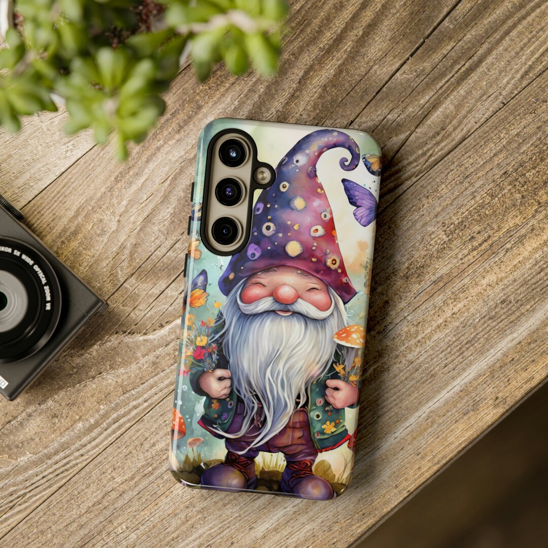 Great Little Gnome With Mushrooms Wildflowers and Butterflies Phone ...