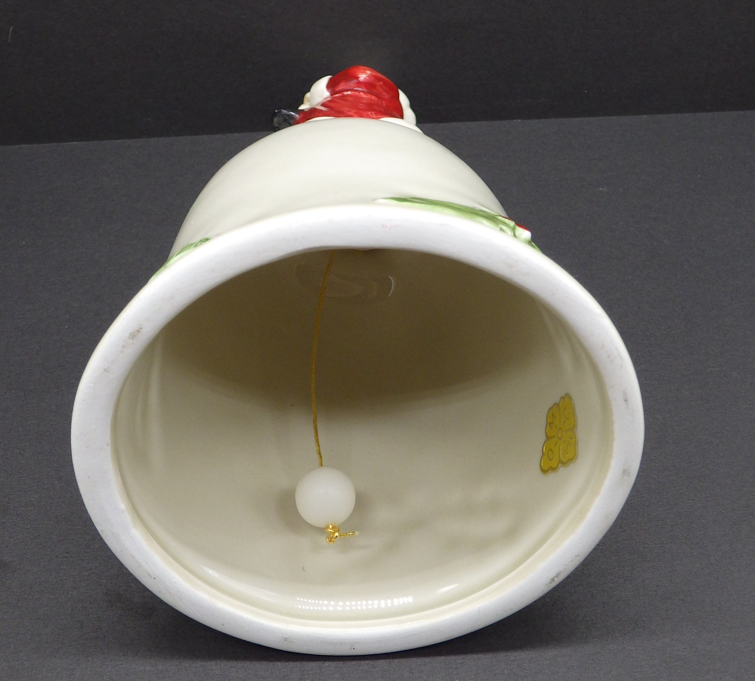 Vintage Hand Painted Santa Claus Playing Horn or Clarinet Bell Vintage ...