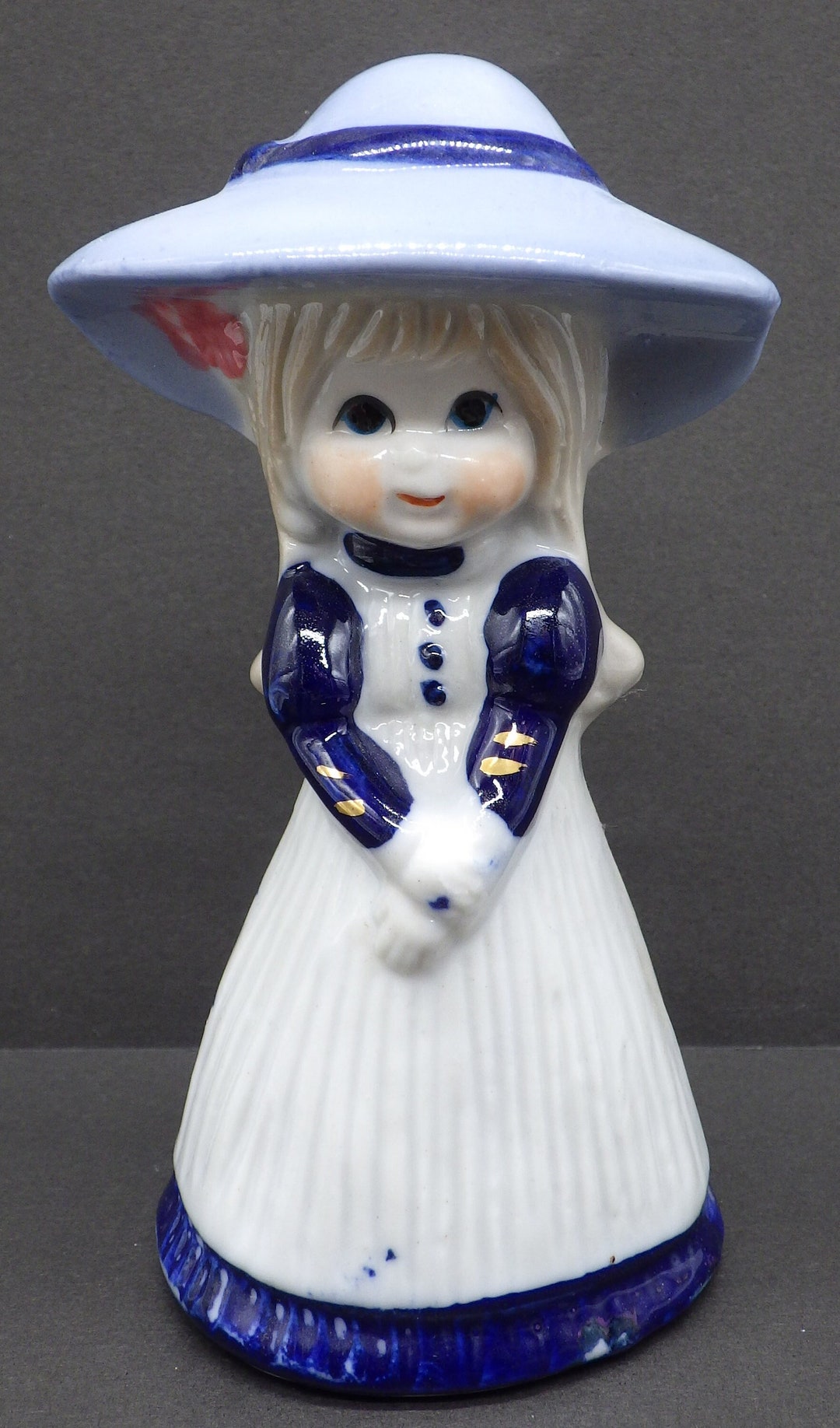Vintage Hand Painted Porcelain Dutch European Girl Bell Hand Bell ...
