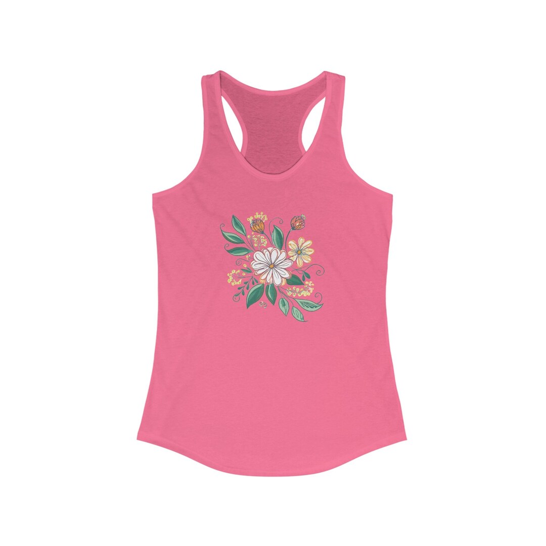 Daisy Dream Racerback Tank Top Women's Floral Design Top - Etsy