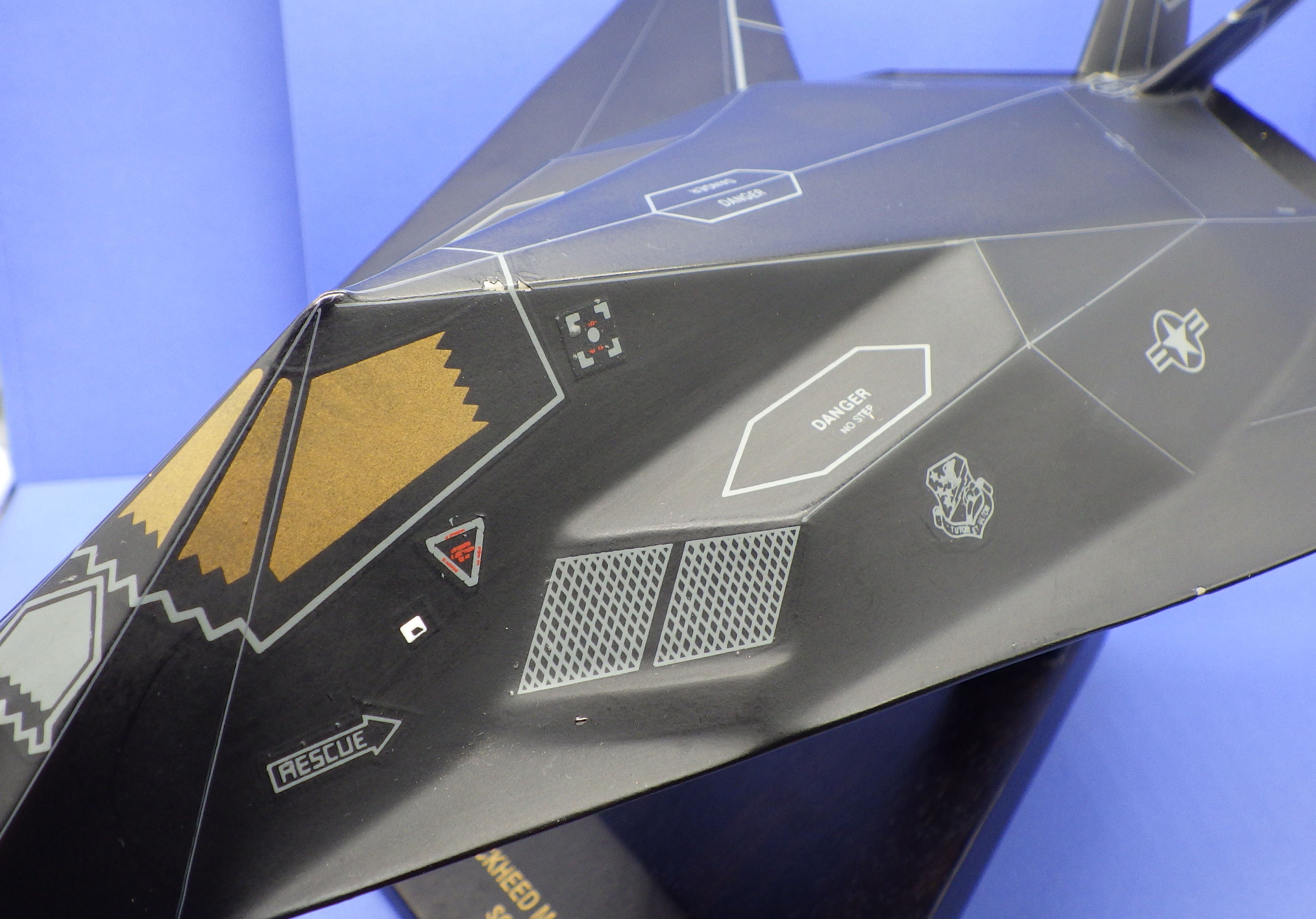 Vintage Lockheed Martin F-117A Wood Scale 1/48 Model With Famous Skunk ...