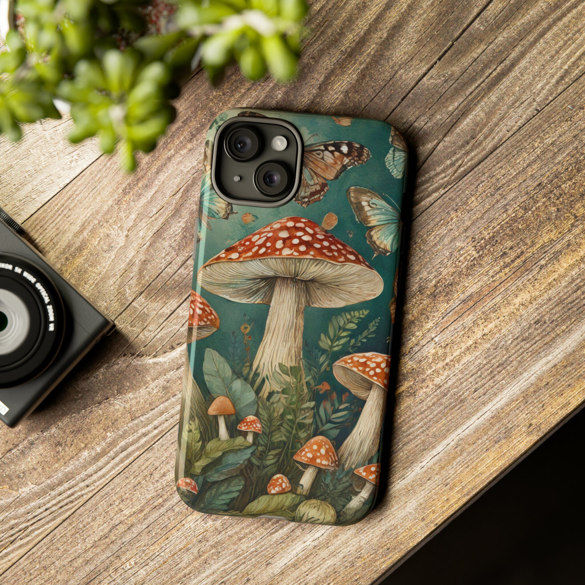 Fantastic Cottagecore Mushroom and Butterfly Phone Tough Cases iPhone ...