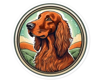 Cute Irish Red and White Setter Chibi Pointing Hunting Dog Sticker - Etsy
