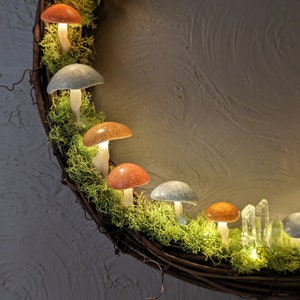 Custom Made to Order Magical Mushroom Wreath Lamp Choose Your Color and ...