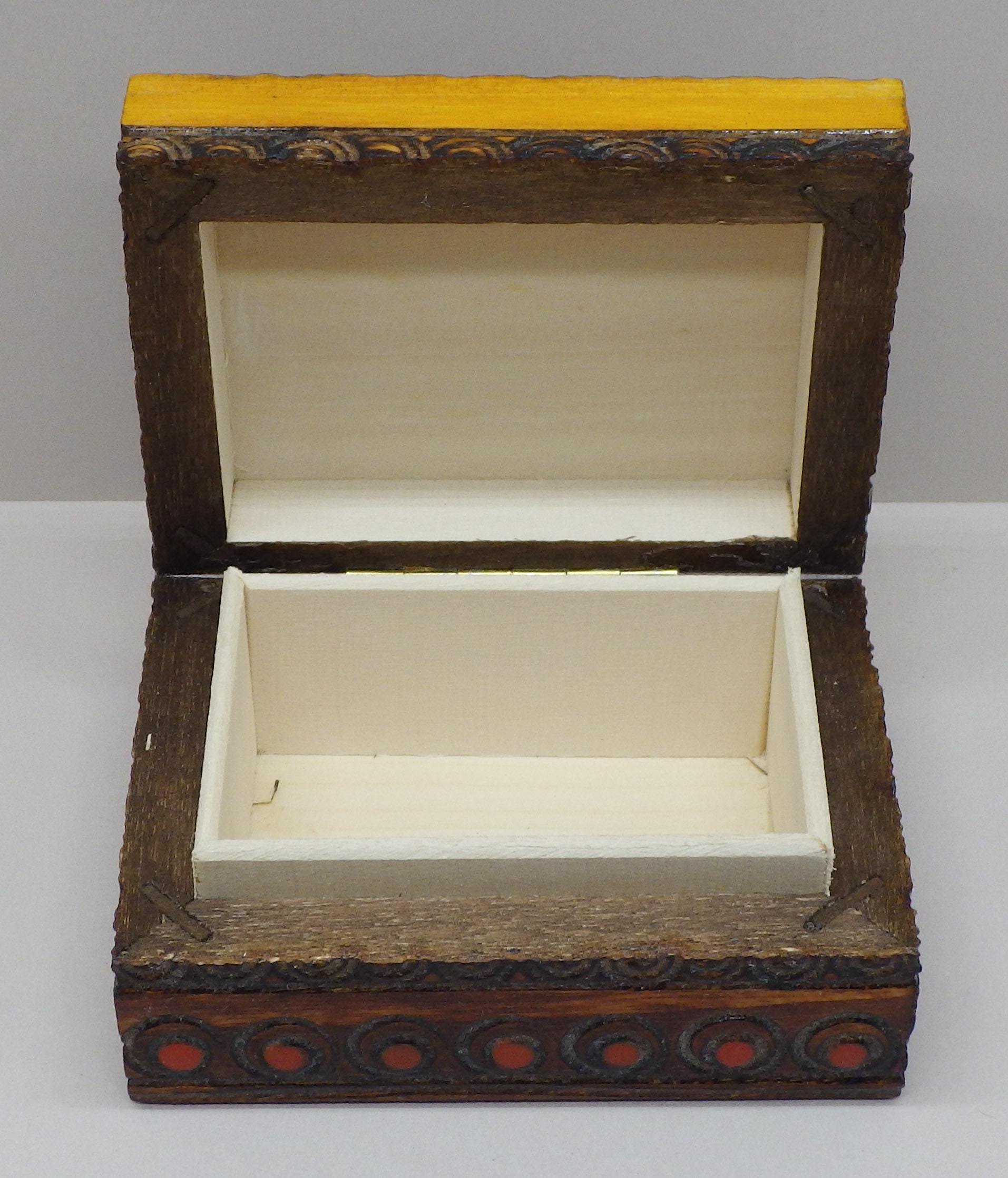 Vintage Hinged Hand Painted Trinket Box From Poland - Etsy