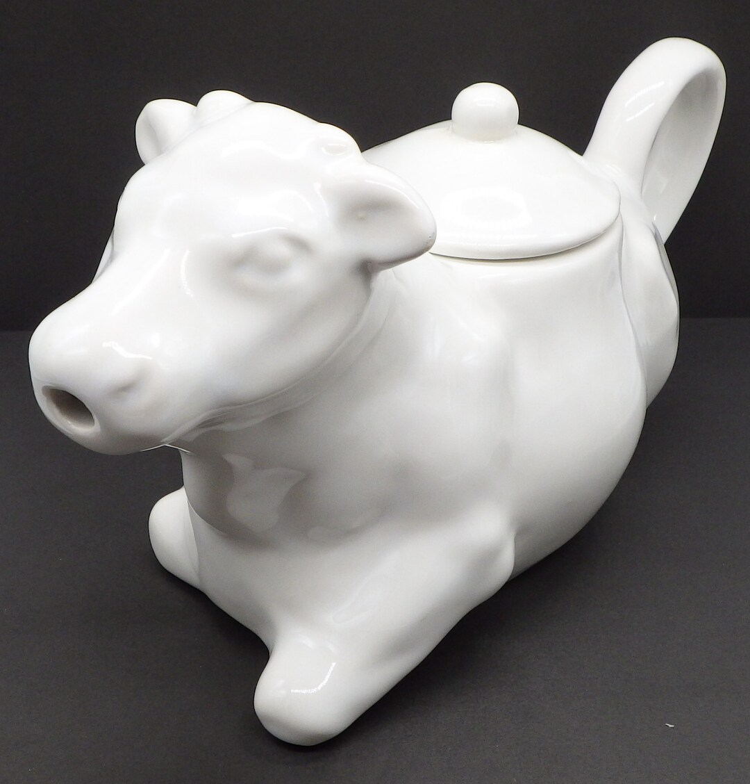 Vintage Large White Cow Country Milk Pitcher or Teapot Over 10 - Etsy