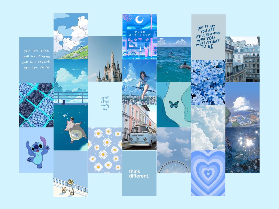 Blue Aesthetic Posters for Room - Etsy