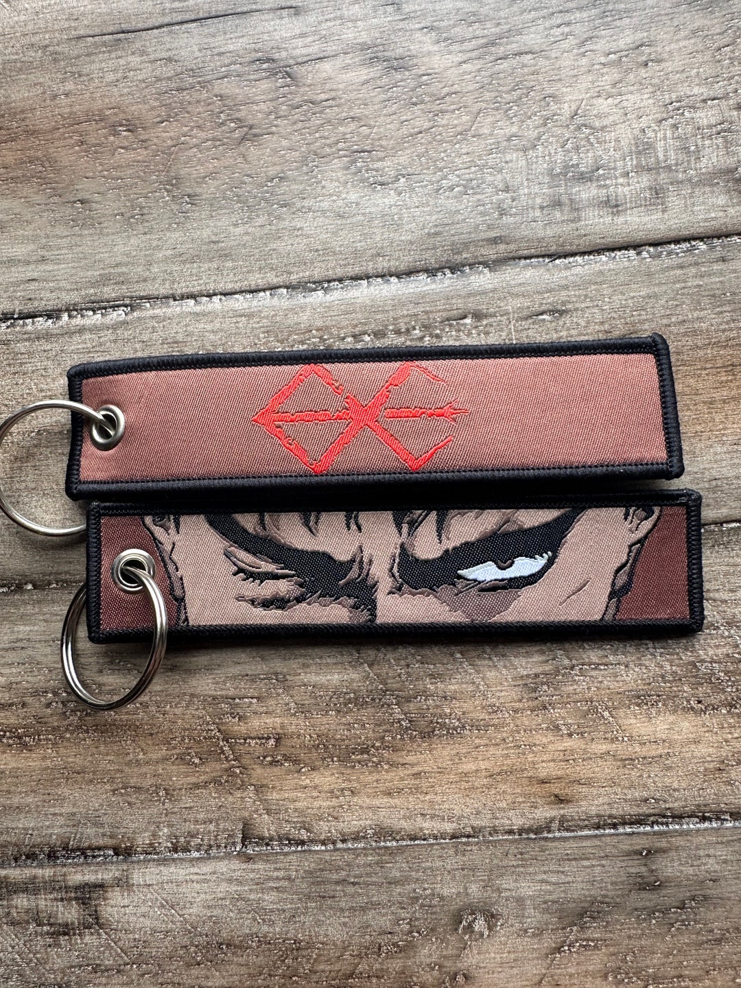 Anime Embroidered Jet Tag Keychain - Etsy