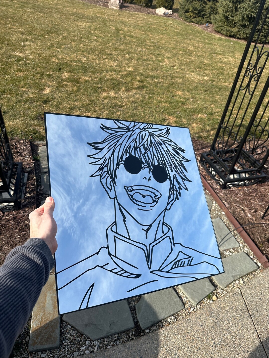 Anime Gojo Jujutsu Kaisen, Customized Mirrors, Custom Shape, Home Decor ...